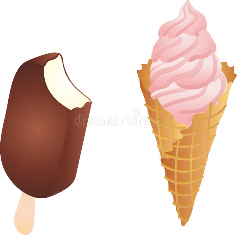 Large Chocolate Ice Cream Cone Stock Illustrations – 376 Large ...