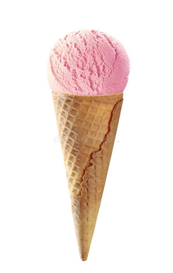 Blue Melted Ice Cream in Waffle Cone on White Background. Melt Ice ...