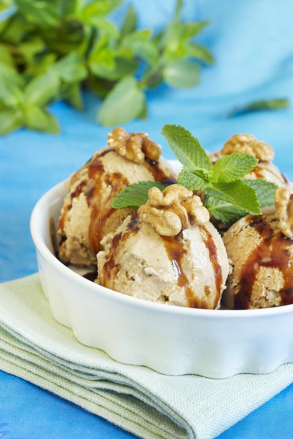 Traditional Arabic Ice Cream with Pistachio Booza. Close Up Stock Photo ...