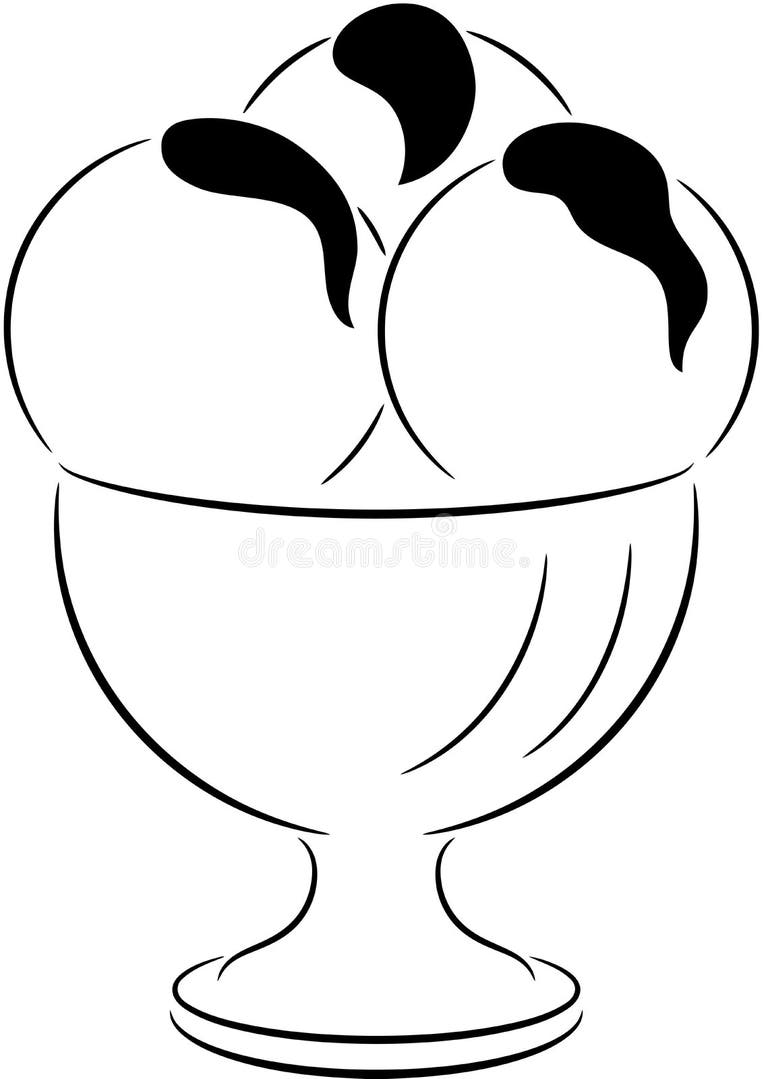 Ice Cream Sundae Outline Stock Illustrations – 5,267 Ice Cream Sundae ...