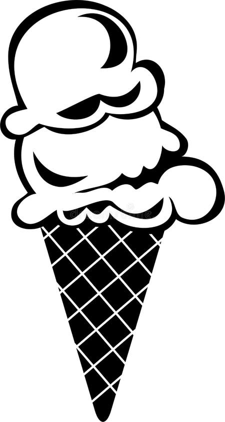 Ice Cream Cone Clipart Black White Stock Illustrations 267 Ice Cream
