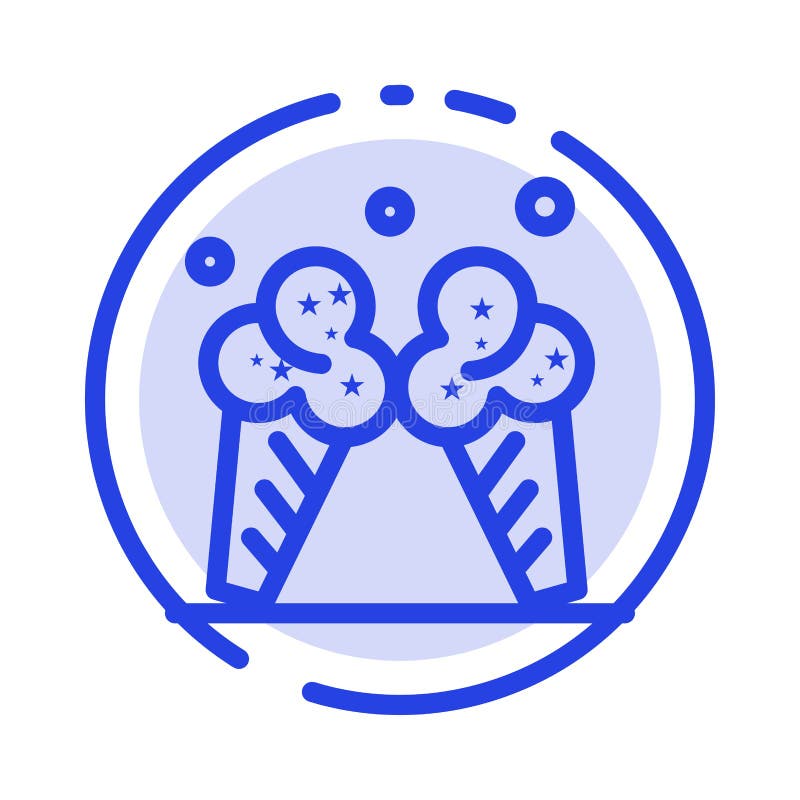 Ice Cream, Ice, Cream, American Blue Dotted Line Line Icon Stock Vector ...