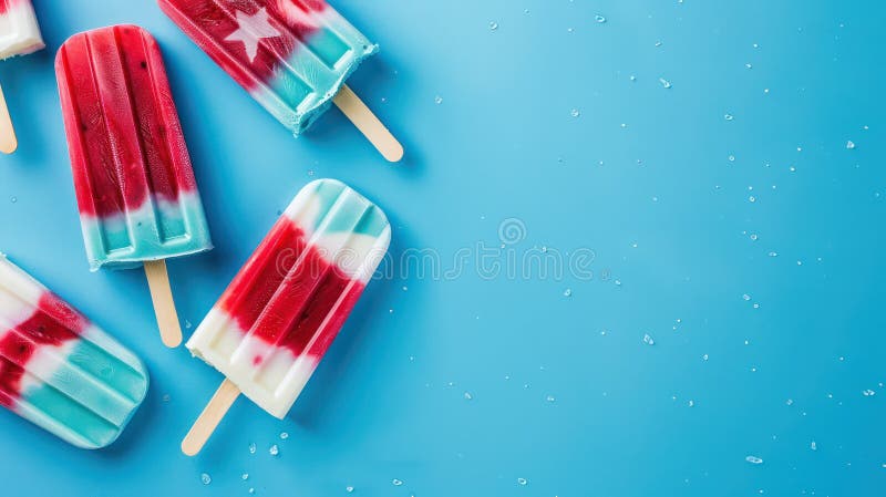Ice Cream in American Flag Colors, Copy Space. Generative AI Stock ...