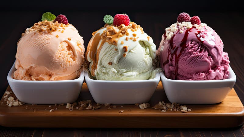 Ice Cream Balls in Many Different Colors, Lush Colors Stock Photo ...