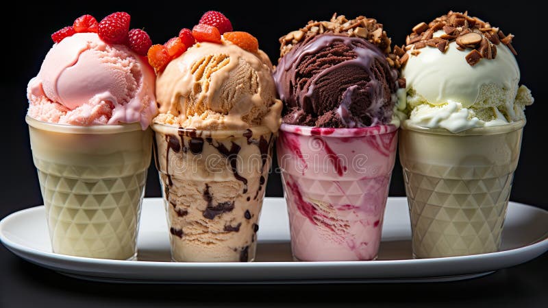 Ice Cream Balls in Many Different Colors, Lush Colors Stock Image ...