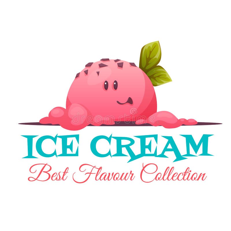 Ice Cream Banner with Candy Face. Vector Illustration Stock Vector ...