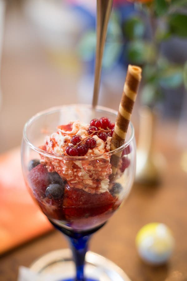 Ice Cream with Berries,ice Cream Parlor Stock Image - Image of yogurt ...