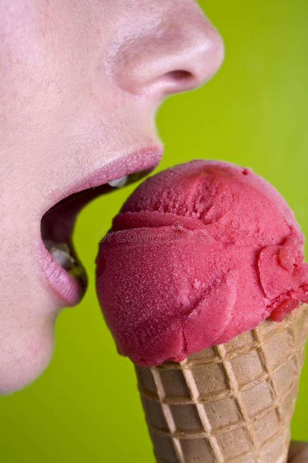 Ice cream bite stock photo. Image of dairy, copyspace - 14079480