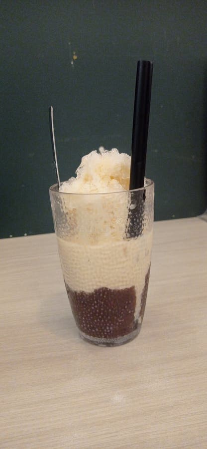 Ice Cream with Blended Red Bean Paste Dessert Stock Photo - Image of ...