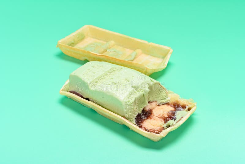 A Cup of Ice Cream Blocks with Wafer Outside Stock Image - Image of ...