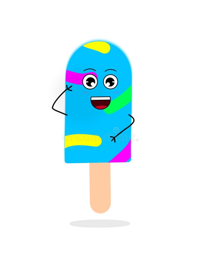Ice Cream Blue Happy for You Stock Illustration - Illustration of happy ...