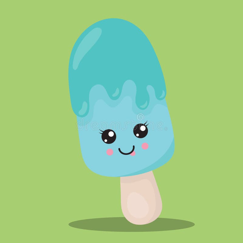 Ice cream blue stick 06 stock vector. Illustration of cream - 197985313