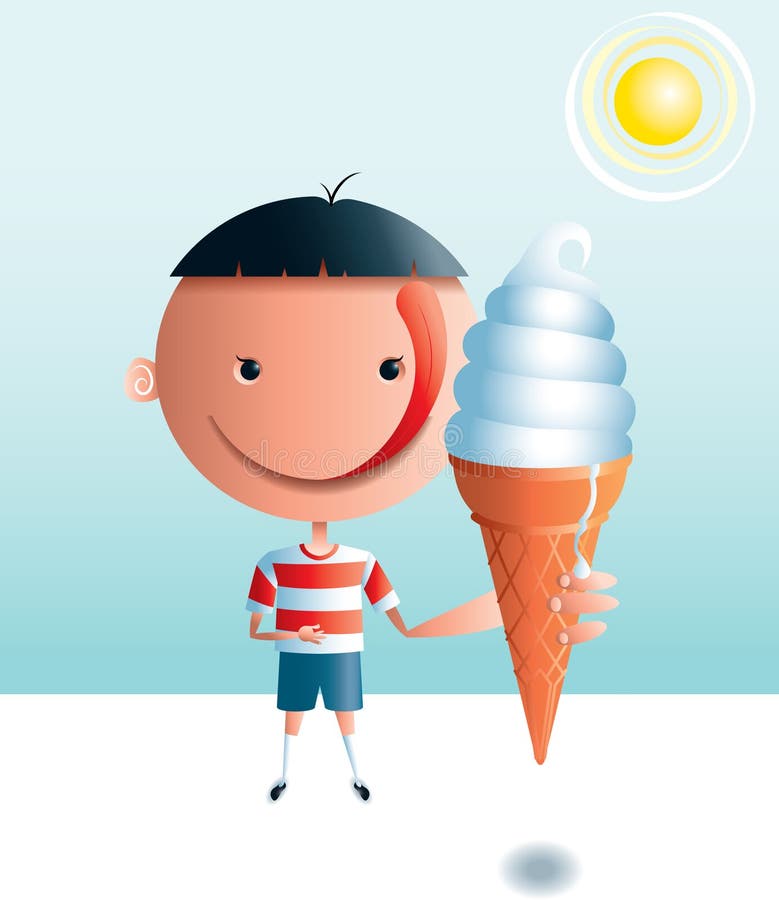 Ice Cream Boy stock vector. Illustration of cone, soft - 28891632