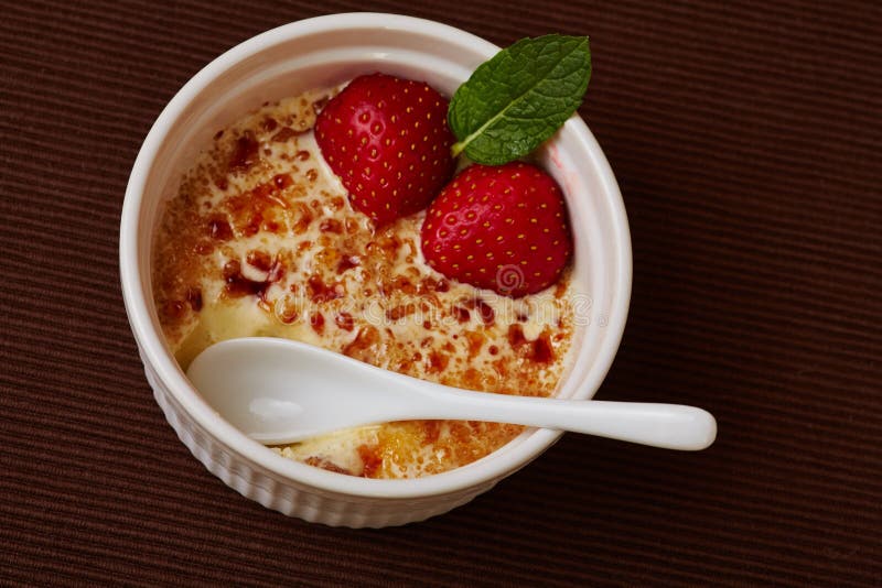 Ice Cream Brulee with Spoon Stock Photo - Image of caramel, crust: 54808578