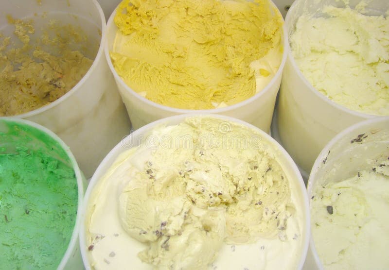 Ice cream buckets stock image. Image of yellow, brown - 1532897