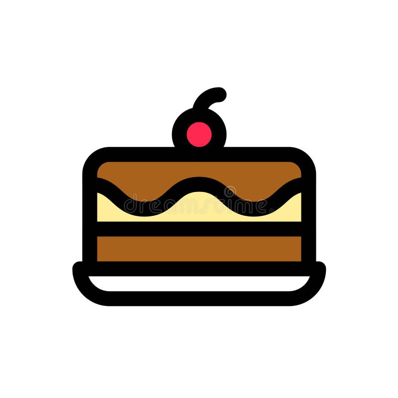 Ice Cream Cake Vector, Sweets Filled Icon Editable Outline Stock Vector ...