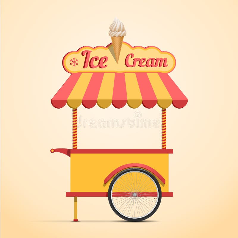 Ice Cream Cart stock vector. Illustration of sale, freeze - 19877972
