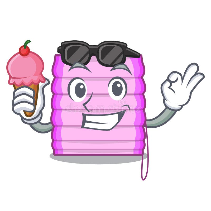 With Ice Cream Cartoon Blinds in a Window Home Stock Vector ...