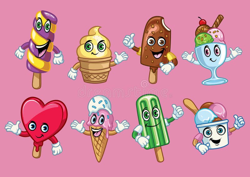 Cartoon Sweet Vanilla Ice Cream Character Stock Illustrations – 4,665 ...
