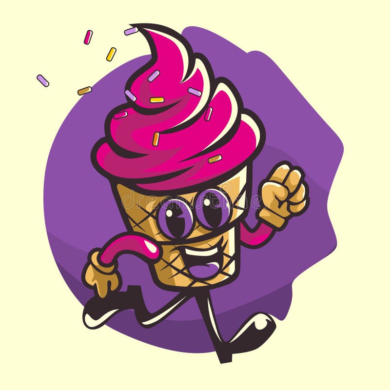 ICE CREAM CARTOON CHARACTERS are RUNNING Stock Vector - Illustration of ...