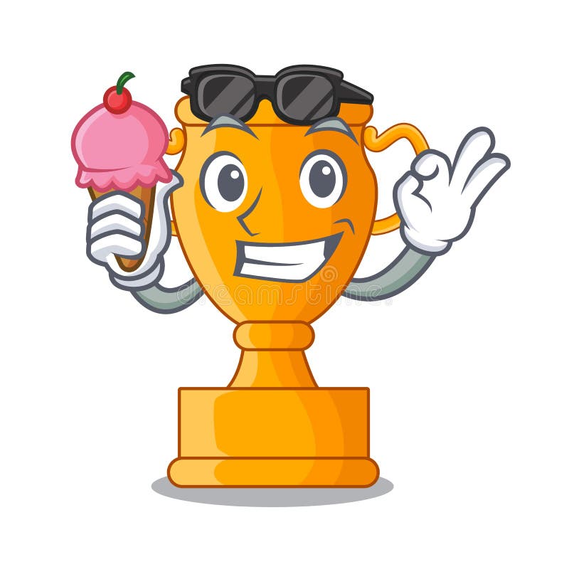 With Ice Cream Star Trophy with the Character Shape Stock Vector ...