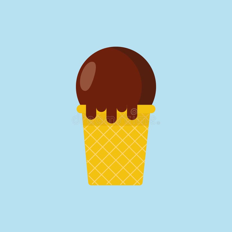 Ice Cream Cartoon Vector. Chocolate Ice Cream Cone Stock Illustration ...