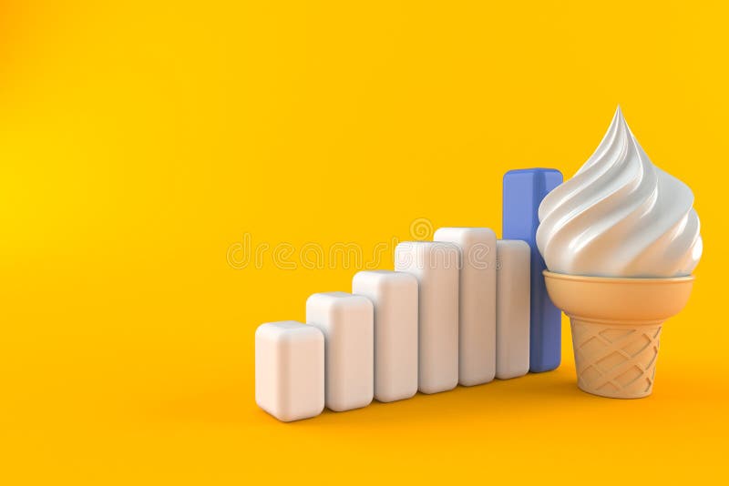 Ice cream with chart stock illustration. Illustration of achievement ...
