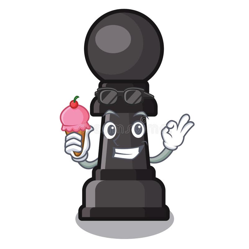 With Ice Cream Chess King on a the Mascot Stock Vector - Illustration ...