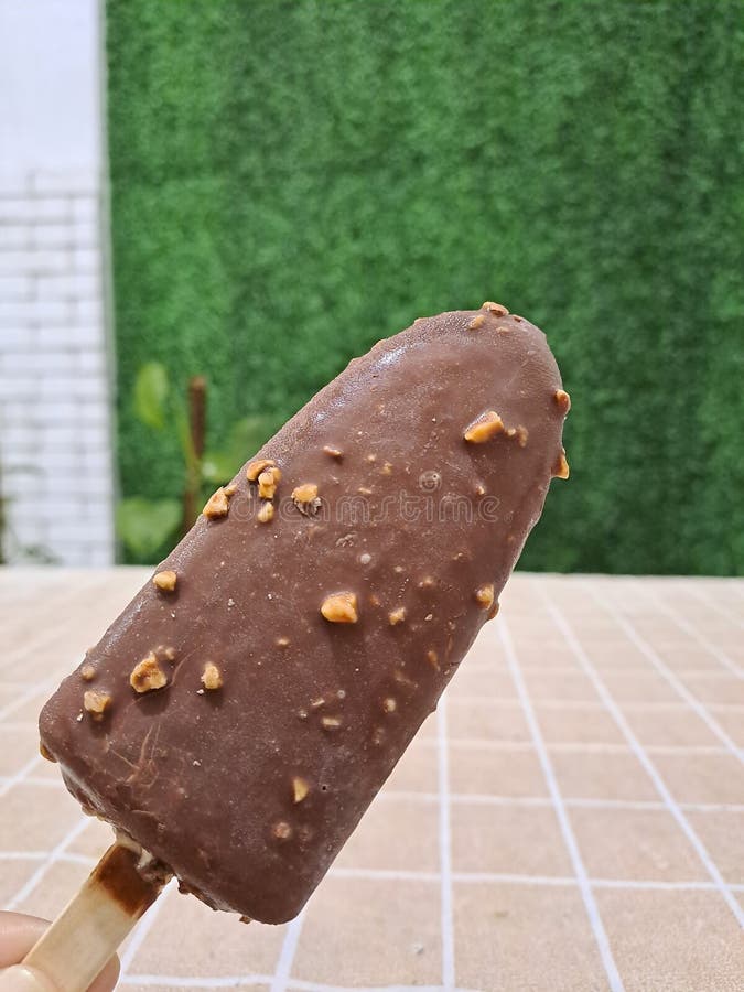 Ice Cream Chocolate in Stick Stock Photo - Image of cartoon, dairy ...