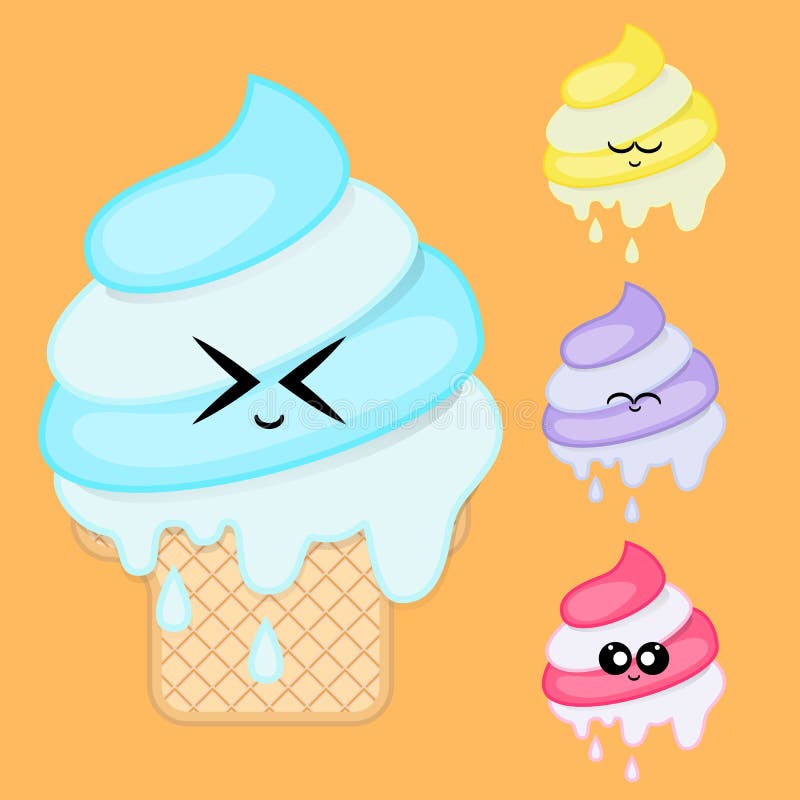 Ice Cream Collection Ice Cream Emoji Stock Vector Illustration Of