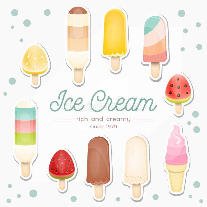 Ice Cream Collection Poster Stock Vector - Illustration of flavor ...