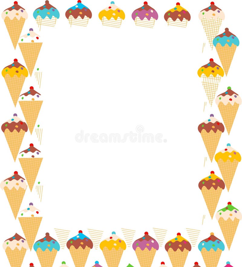 Ice cream cones frame stock vector. Illustration of clipart - 19096698