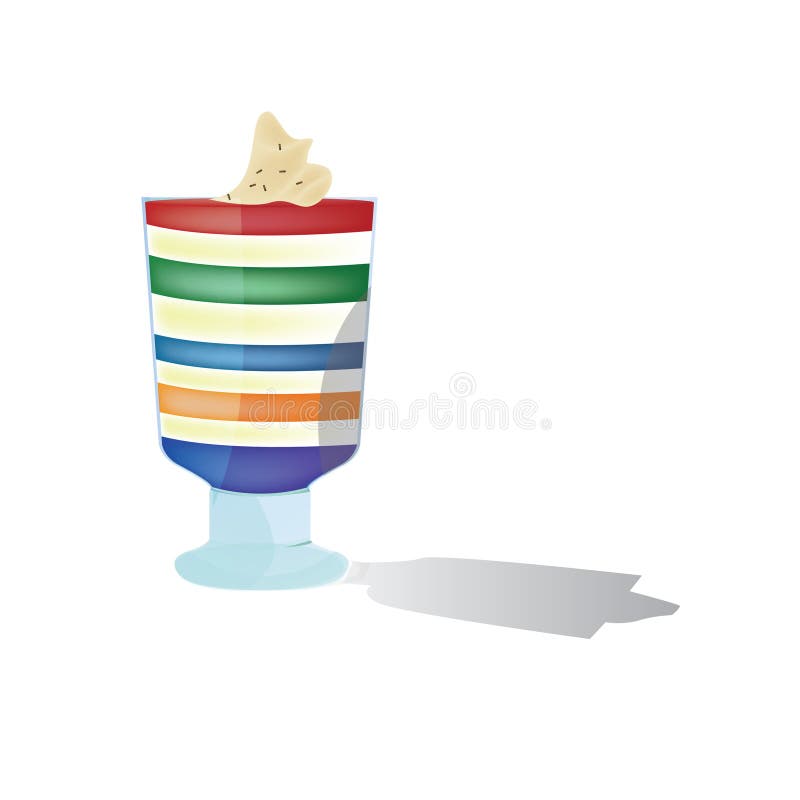 Ice Cream in a Colorful Glass. Vector Illustration Decorative Design ...