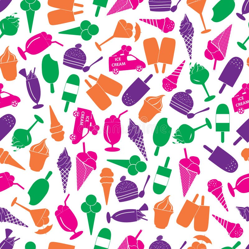 Ice Cream Colorful Pattern Eps10 Stock Vector - Illustration of ...