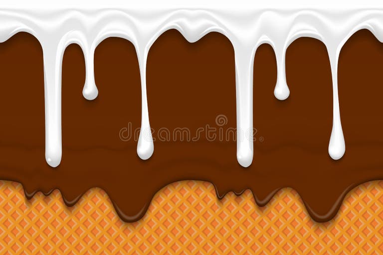 Ice Cream Dripping Wafer Background Stock Illustrations 164 Ice Cream