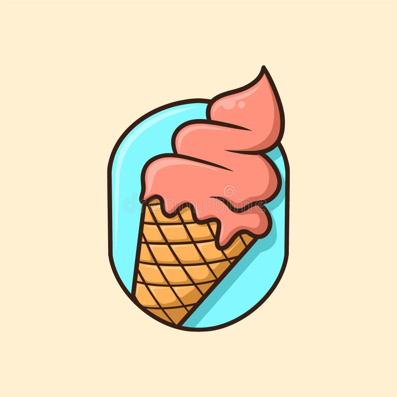 Ice Cream Cone Cartoon Vector Illustration Stock Vector - Illustration ...