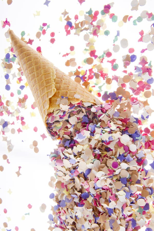 Ice Cream Cone with Confetti Stock Photo - Image of carnival, cream ...