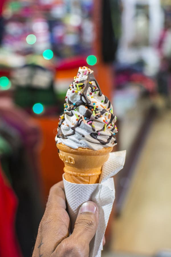 Ice Cream Cone, Ice Cream, Dessert, Food Stock Image - Image of food ...