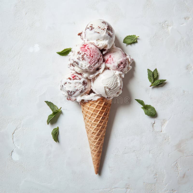 Ice Cream Cone - AI Generated Stock Photo - Image of snack, summer ...