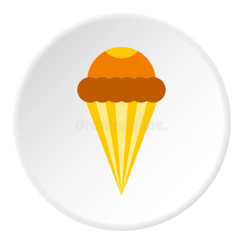 Ice Cream Cone with Frosting Icon, Flat Style Stock Vector ...