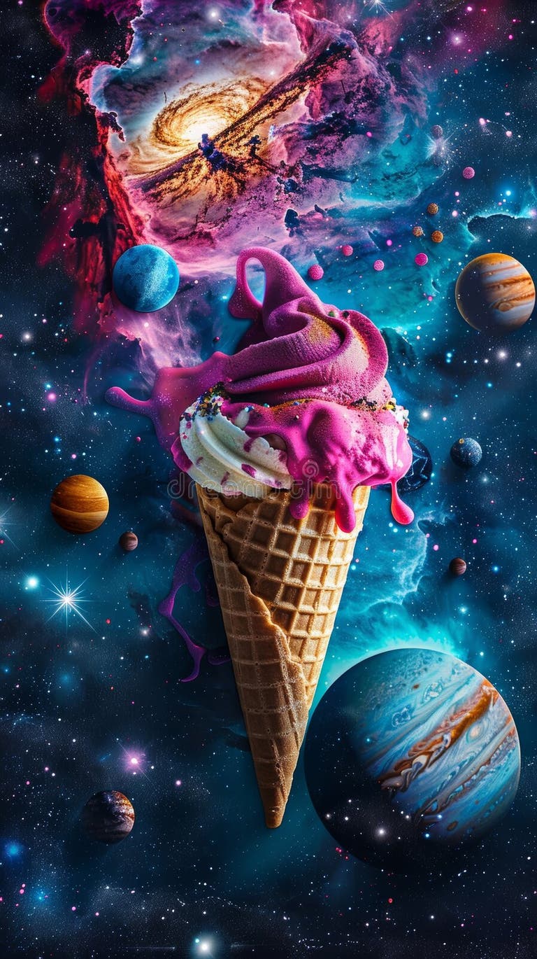 Galaxy Ice Cream Cosmos Generative Stock Photos - Free & Royalty-Free ...
