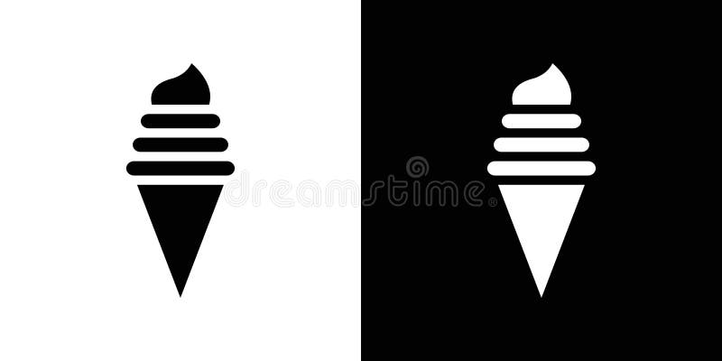 Ice Cream Cone Icon Logo Set Vector Stock Vector - Illustration of ...