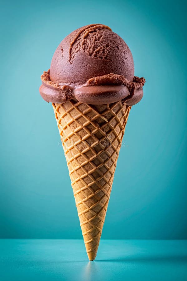Chocolate Ice Cream Cone Isolated Stock Illustration - Illustration of ...