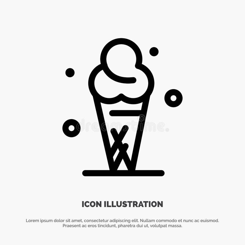 Ice Cream, Cream, Ice, Cone Line Icon Vector Stock Vector ...
