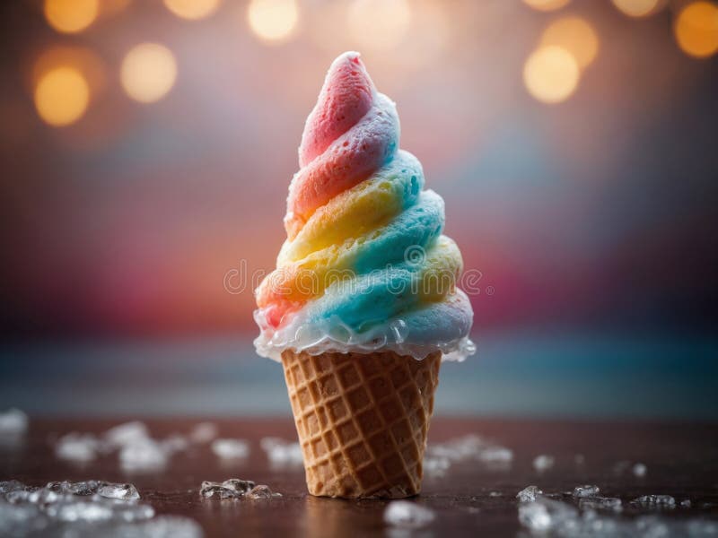 An Ice Cream Cone Made Entirely Out of Ice. Stock Image - Image of sand ...