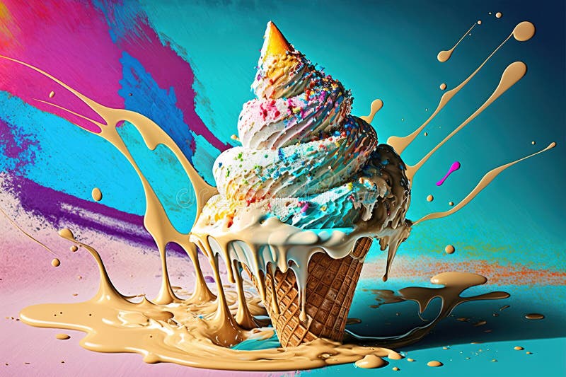 Sprinkled Melting Ice Cream Stock Illustrations 24 Sprinkled Melting