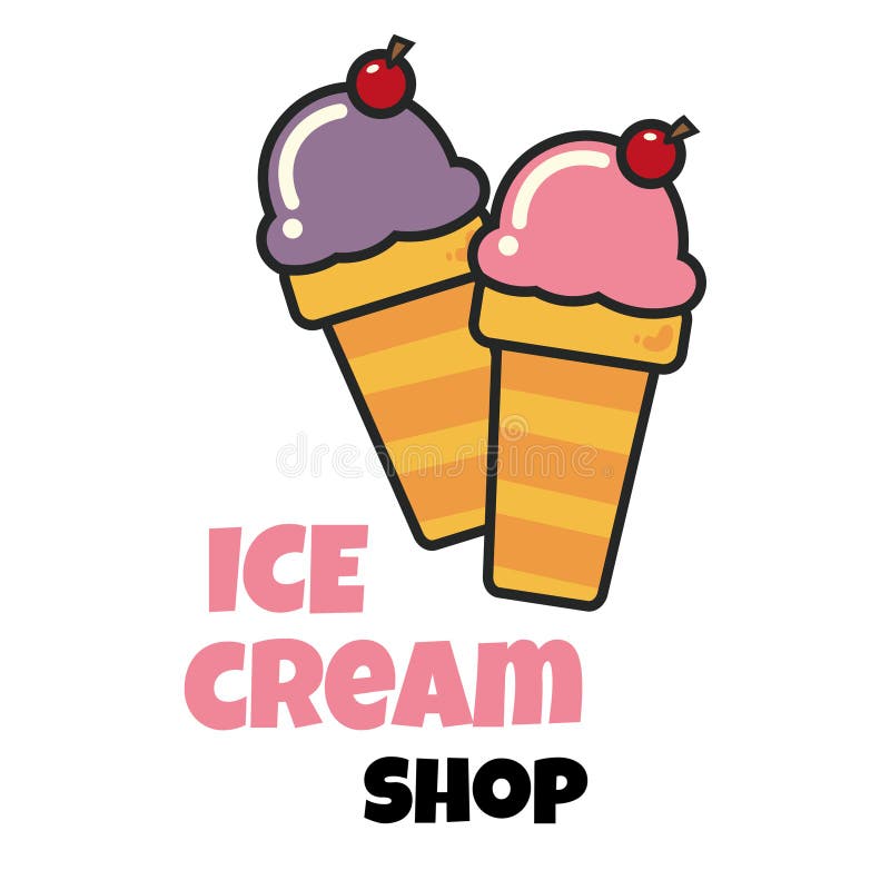 Ice Cream Cone Shop. Vector Stock Vector - Illustration of cute, vector ...