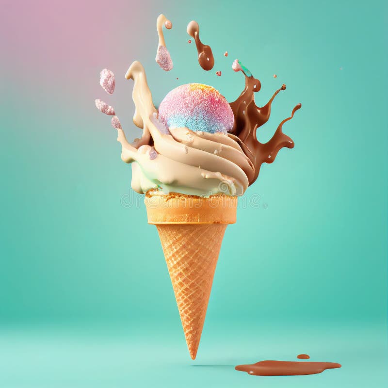 Ice Cream Splash Rainbow Stock Illustrations – 183 Ice Cream Splash ...