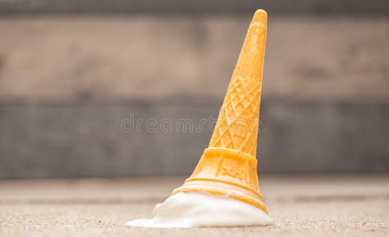An Ice Cream Cone that Has Fallen on the Floor Stock Photo - Image of ...