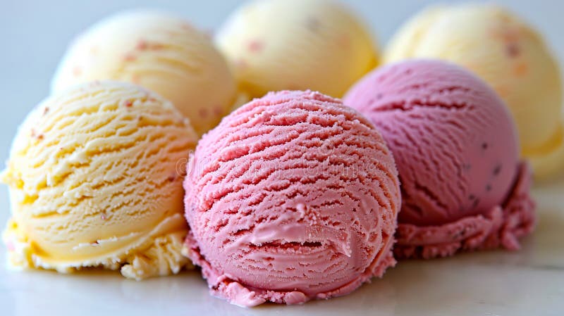 Ice Cream Cones with Different Colors and Flavors Stock Image - Image ...